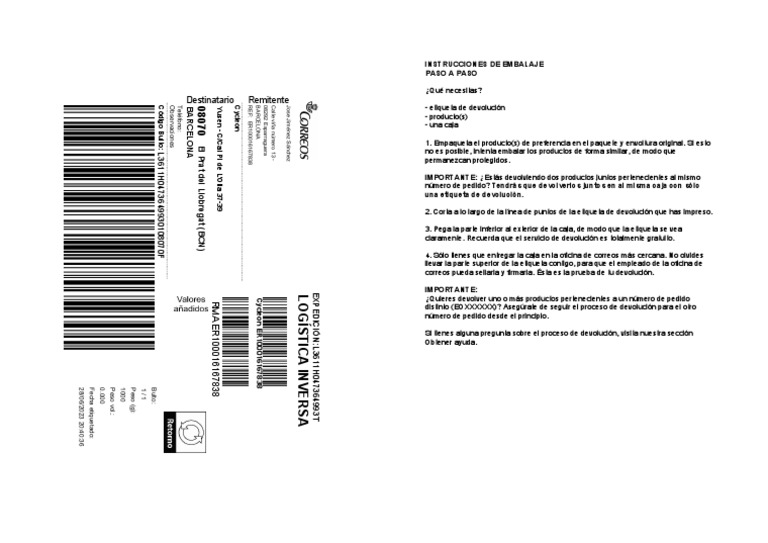Return Label PDF