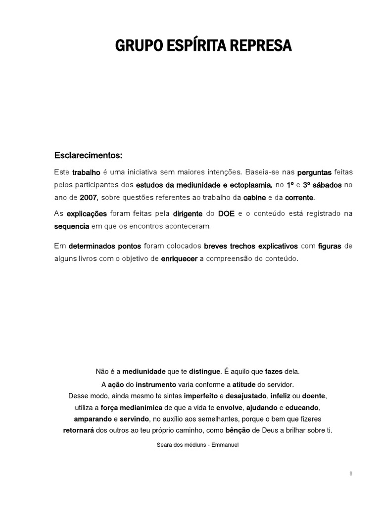 Estudo Mediunidade Correto | PDF | Mediunidade | Pensamento Estudo Mediunidade Correto | PDF | Mediunidade | Pensamento