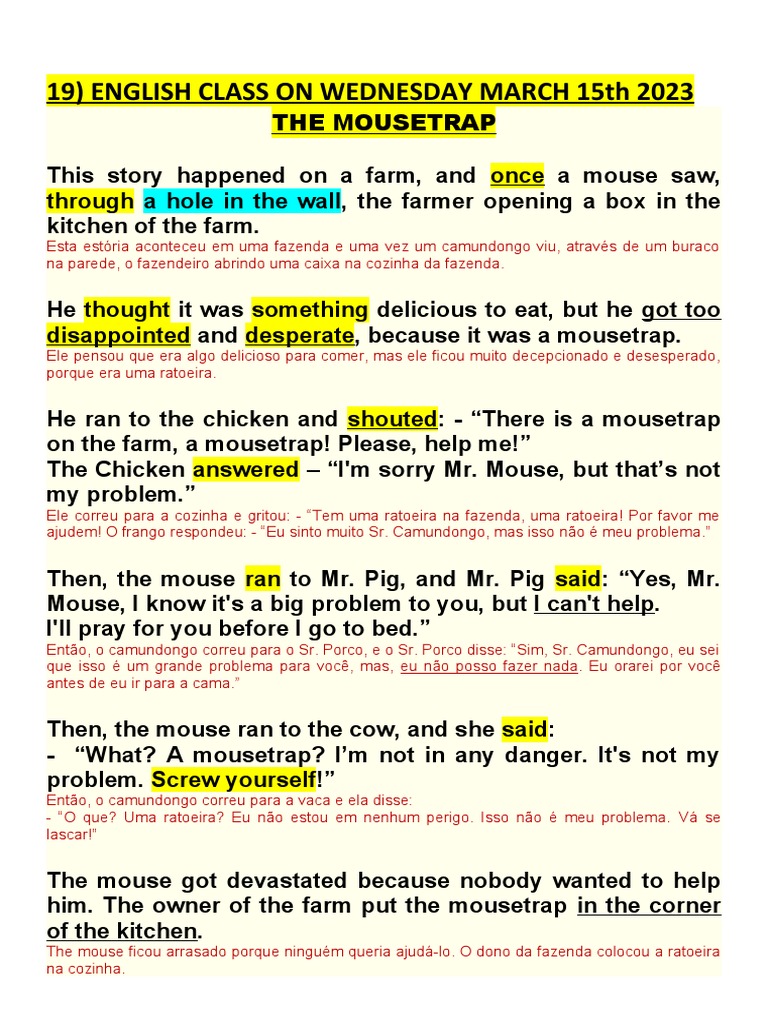 English Class: The Mousetrap Story | PDF