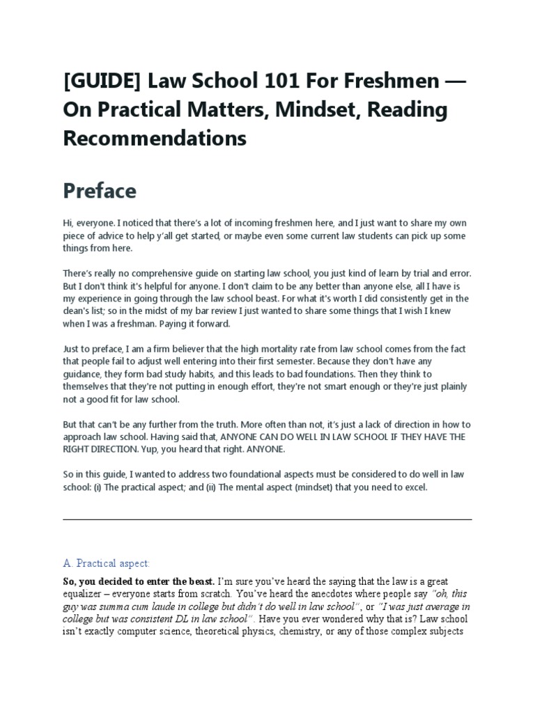 Guide Law School 101 | PDF | Memory | Knowledge