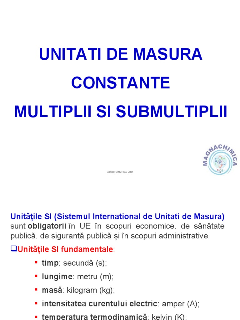 C - 7. Unitati de Masura - Multiplii Si Submultiplii | PDF