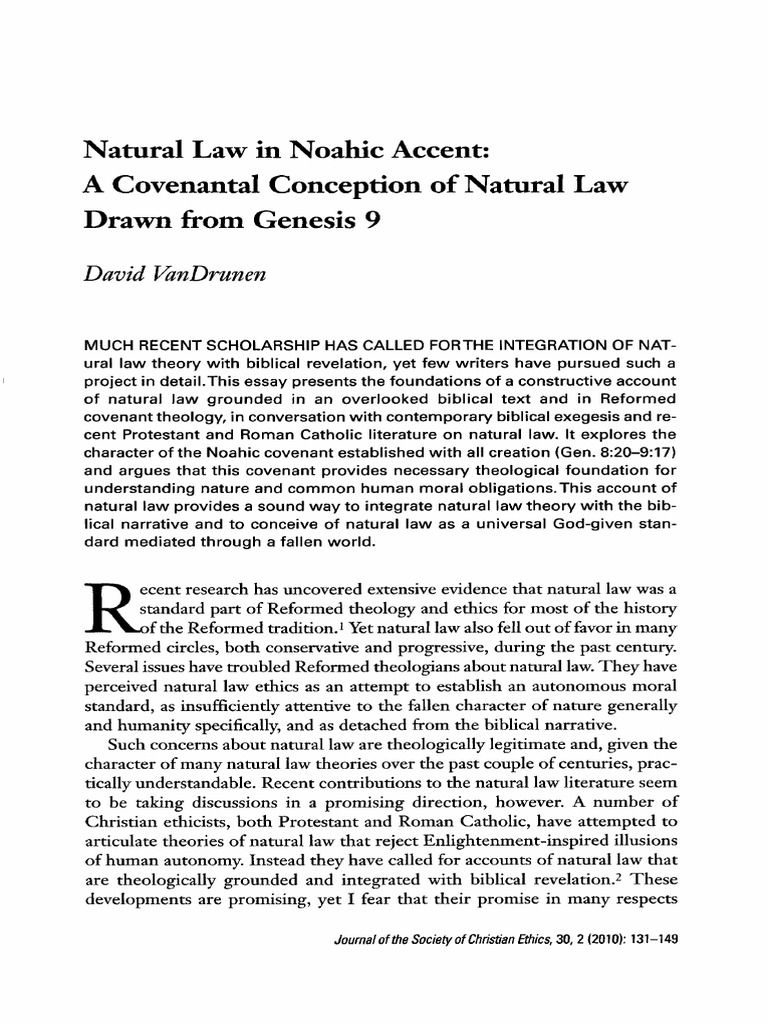 18-Natural Law in Noahic Accent A Covenantal Conception of Natural Law ...
