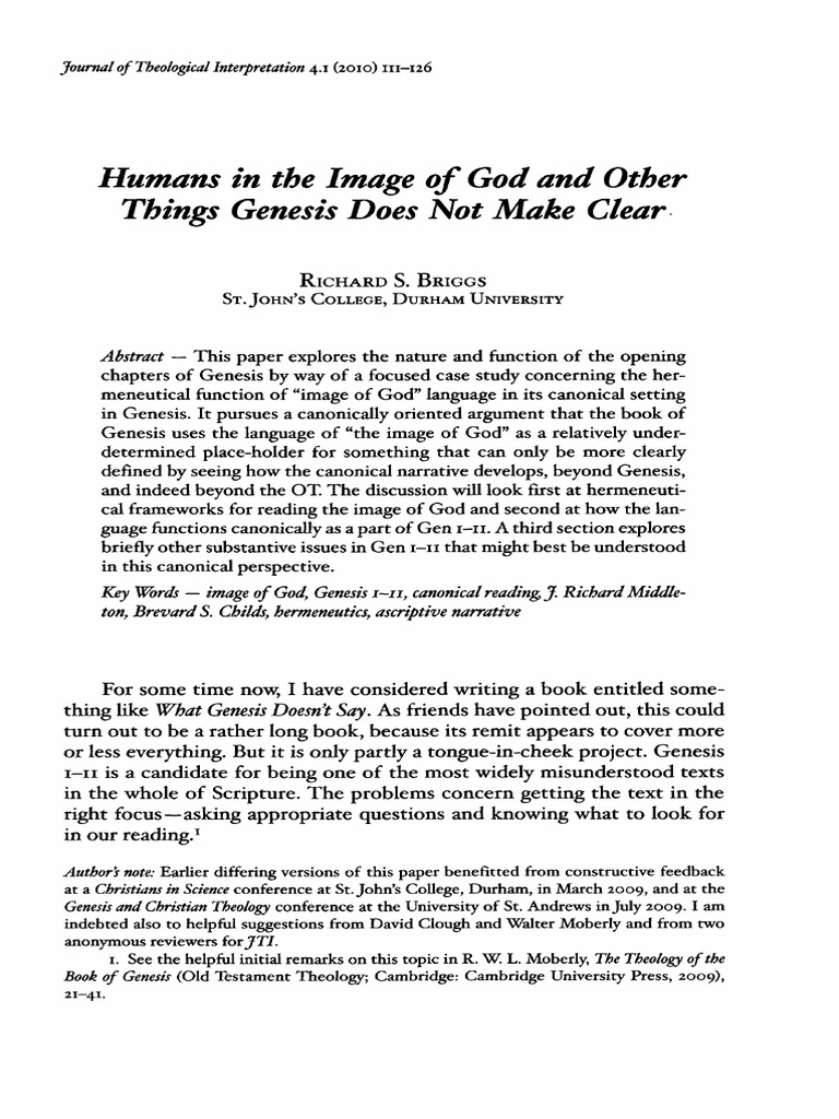 16-Humans in The Image of God and Other Things Genesis Does Not Make ...