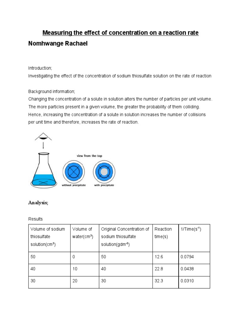 Chemistry Lab Report | PDF | Reaction Rate | Chemical Reactions