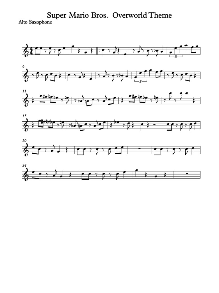 Alto Sax Mario Bros | PDF