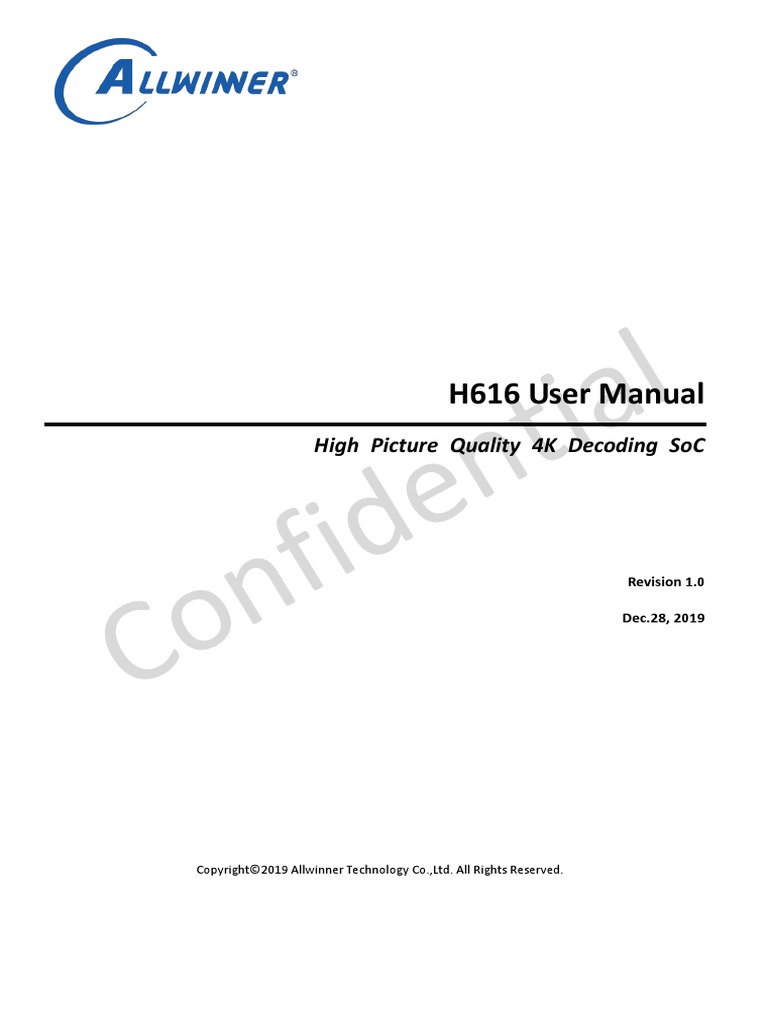 Allwinner H616 Datasheet v1.0 PDF | PDF