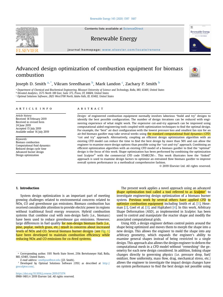 Advanced Design Optimization of Combustion Equipment For Biomass | PDF | Combustion ...