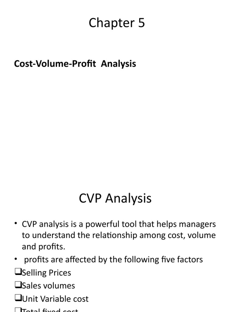 Chapter 5 CVP Analysis-1 | PDF | Business Economics | Business