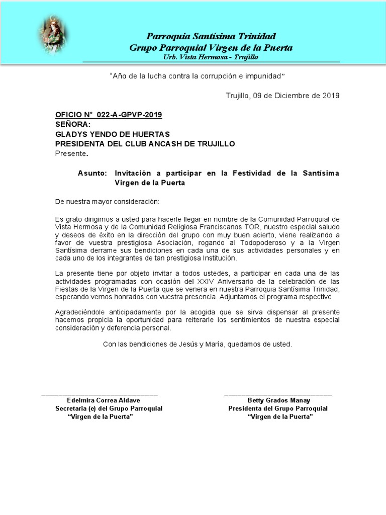 Oficio # 022, 023 y 024-A-Gpvp-2018 | PDF | María, madre de Jesús