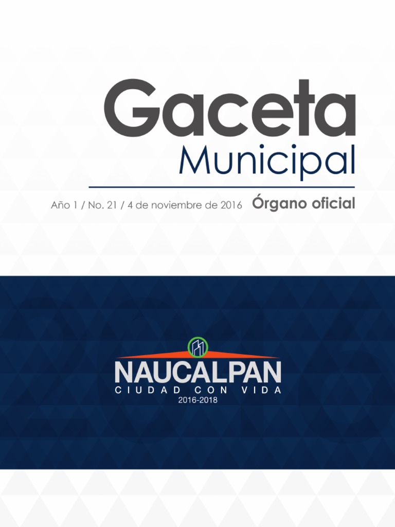 Gaceta Municipal No. 21 04-11-2016 Reform. y Adic. ROM | PDF | México ...