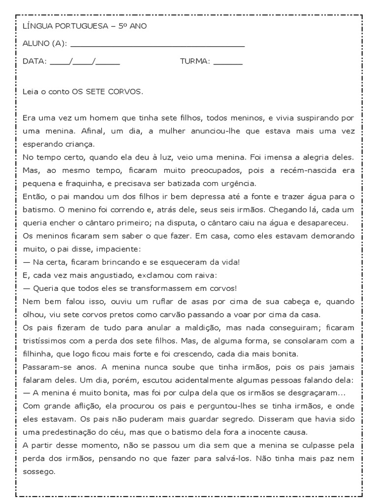 OS SETE CORVOS - Conto | PDF