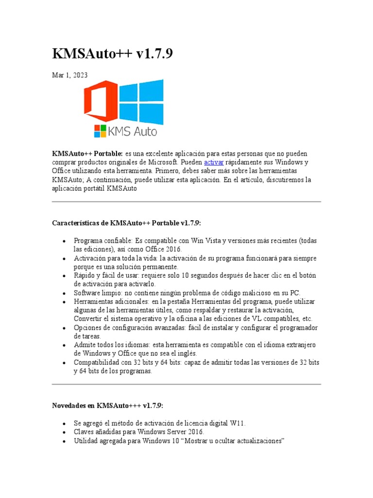 KMSAuto++ v1.7.9 | PDF
