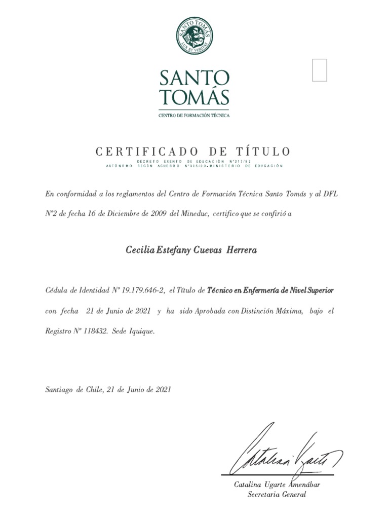 Certificado de Título | PDF