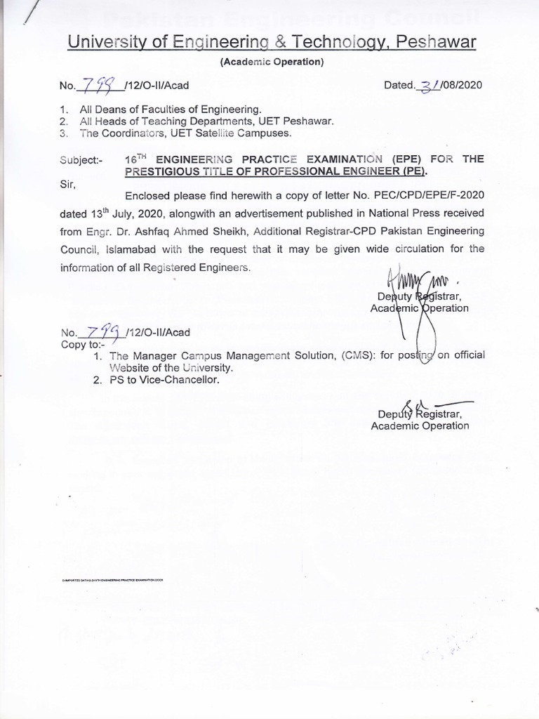 Engg - Practice Examination | PDF | Professional Titles And ...