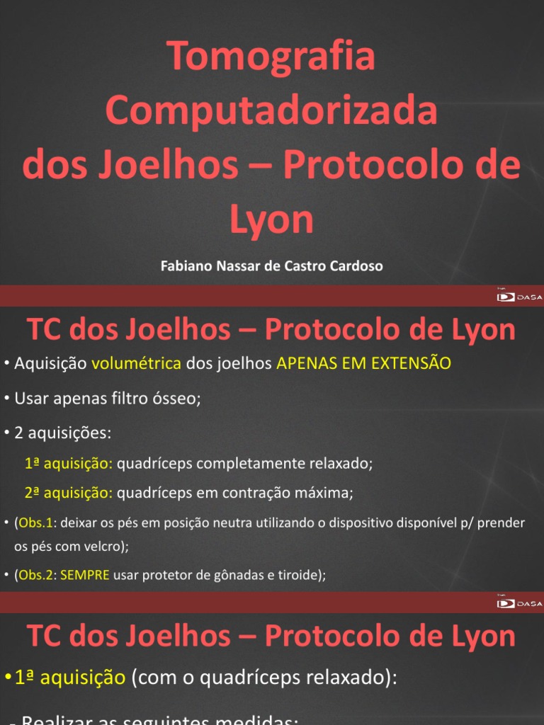 TC Dos Joelhos-Protocolo de Lyon-Tutorial | PDF