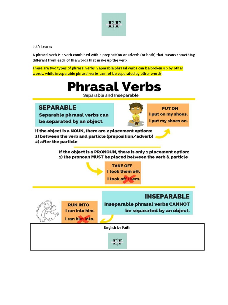 Pharsal Verbs (Separable and Inseparable) | PDF
