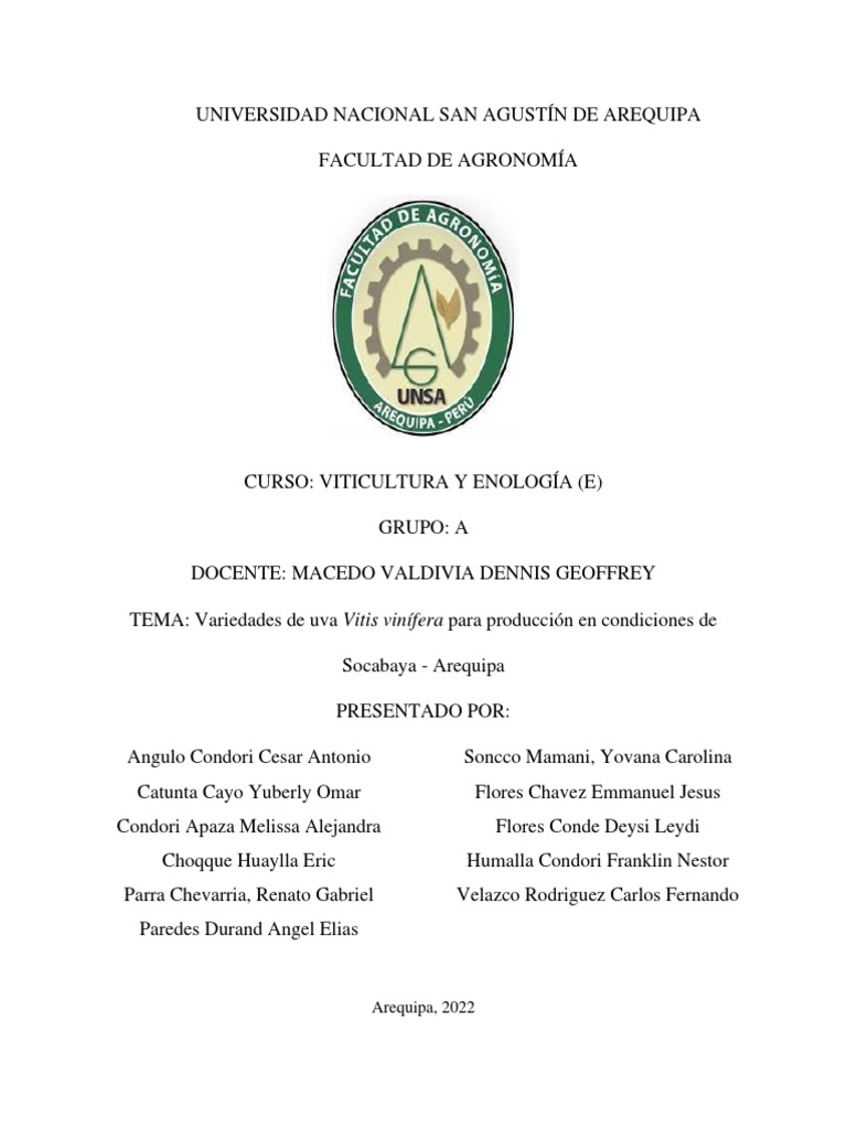 Variedades De Uva Vitis Vinifera Para Pr Pdf Vino Uva