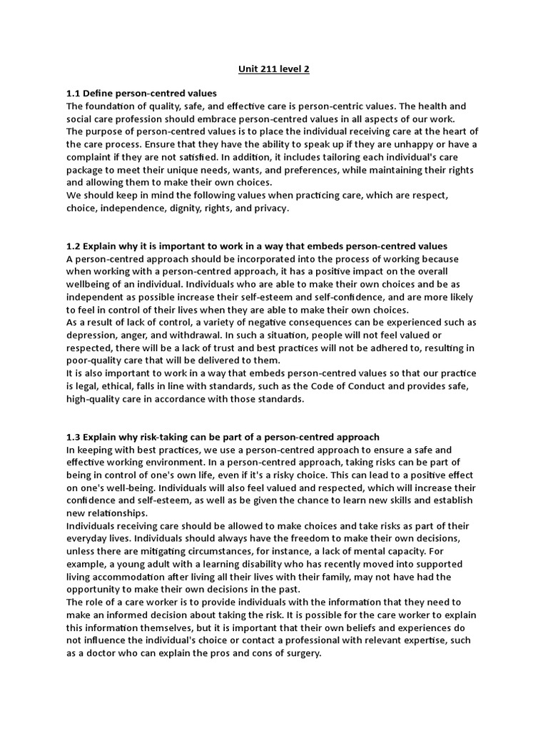 Unit 211 Level 2 | PDF | Self Esteem | Quality Of Life Unit 211 Level 2 | PDF | Self Esteem | Quality Of Life