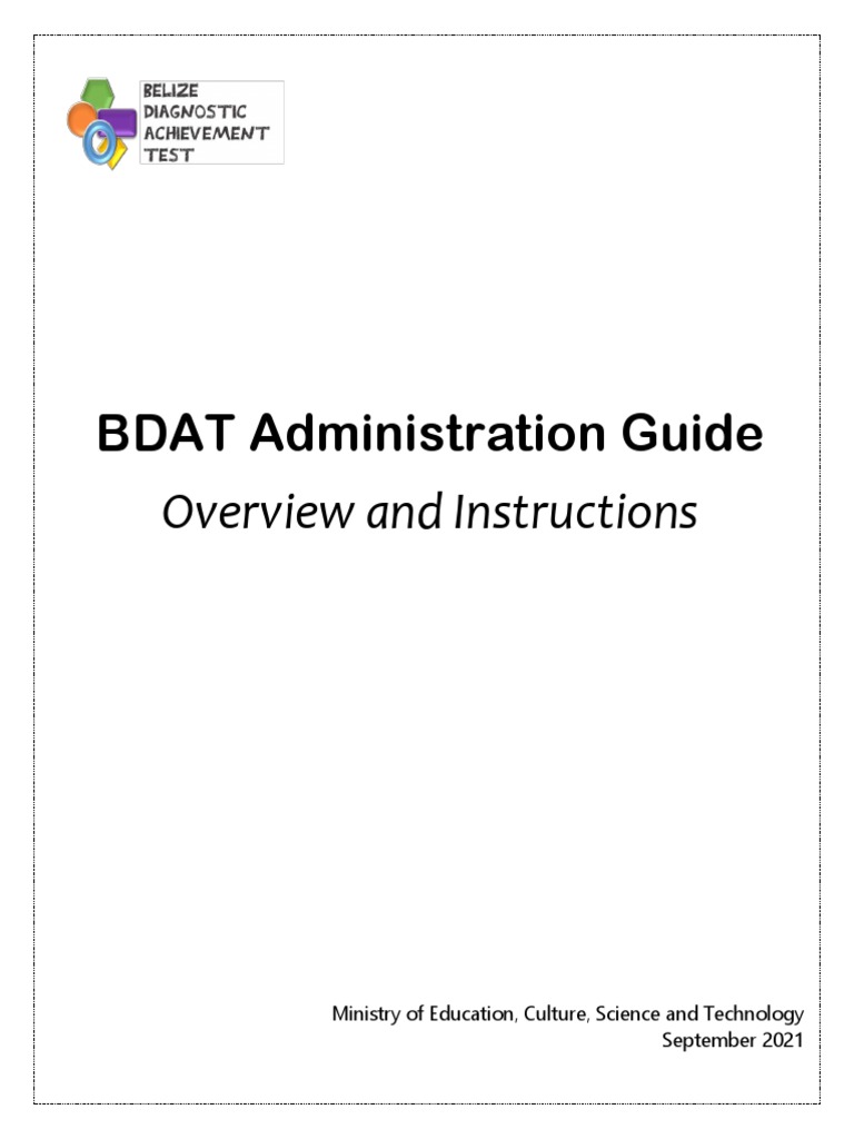 BDAT Administration Instructions Guidelines Manual | PDF | Ellipsis ...