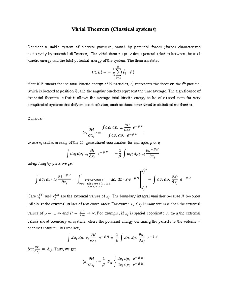 Understanding The Virial Theorem And Paramagnetism Pdf Spin Physics Entropy