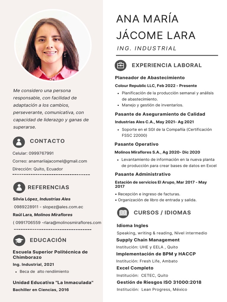 Perfil Profesional de Ana María Jácome | PDF | Business