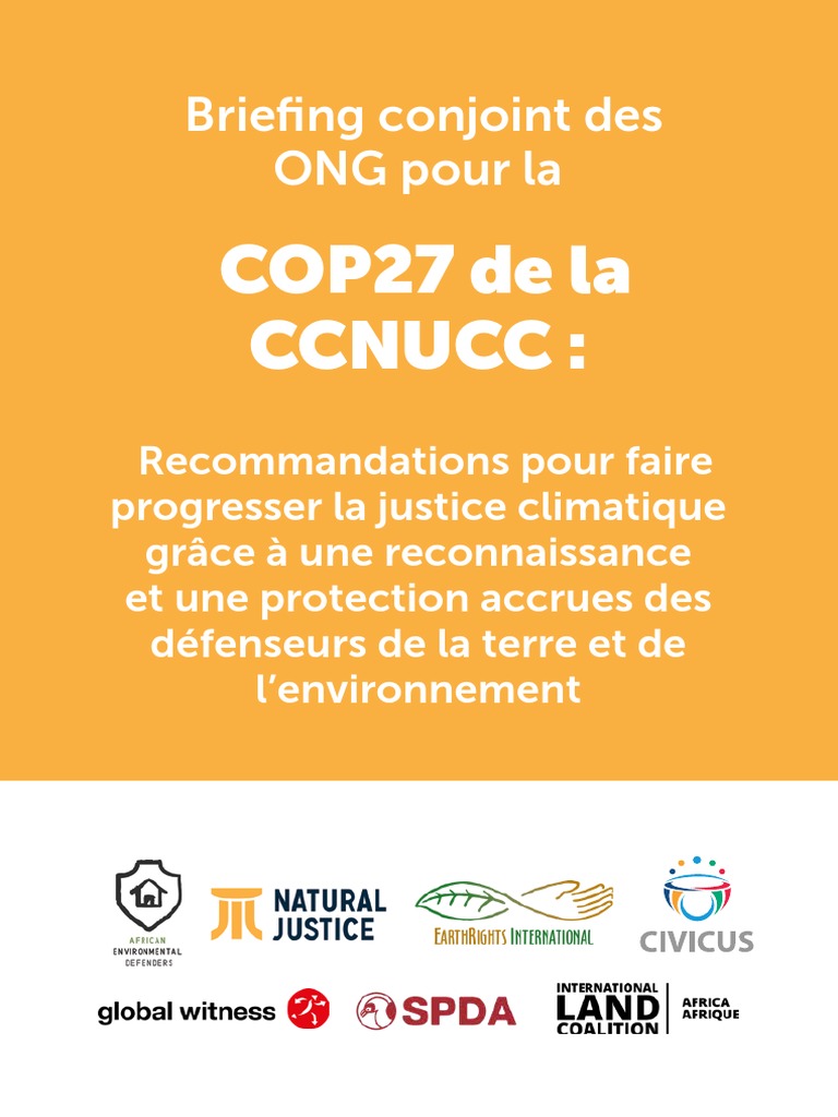 Joint NGO Brief COP27 and Defenders November 2022 FR | PDF