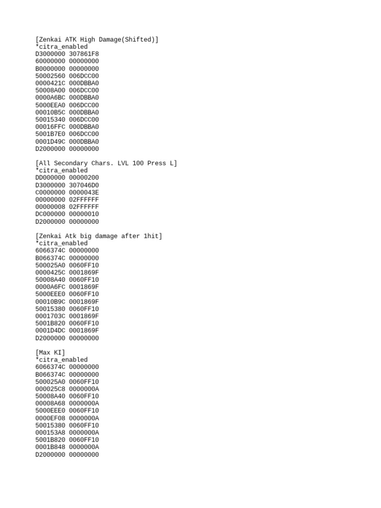 Zenkai ATK High Damage Codes | PDF | Technology & Engineering