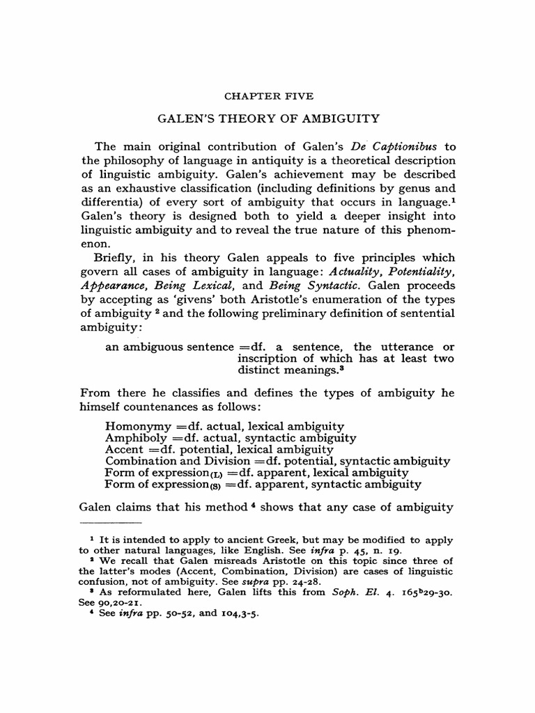 Galens Theory | PDF | Ambiguity | Syntax