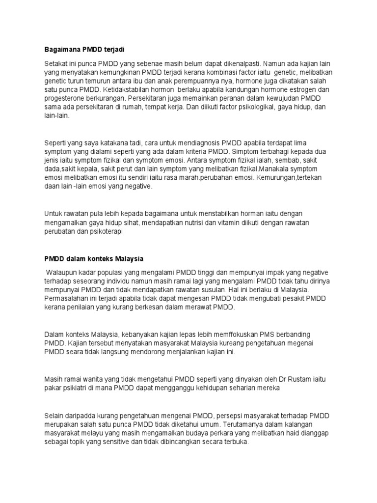 Bagaimana PMDD Terjadi | PDF