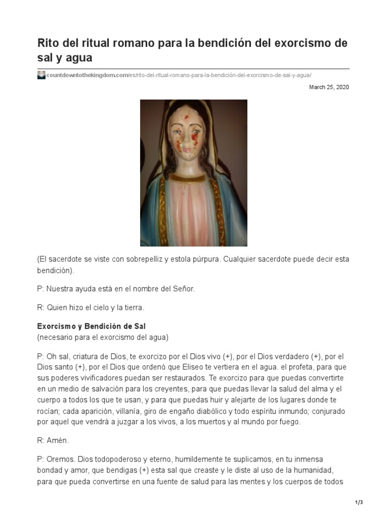 Rito Del Ritual Romano para La Bendición Del Exorcismo de Sal y Agua | PDF