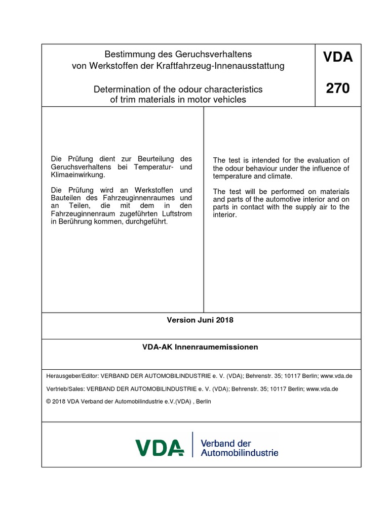 VDA 270 062018 De-En | PDF