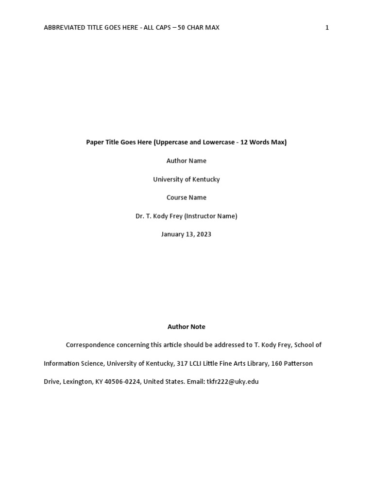 APA7 Template 2023 ICT115 | PDF