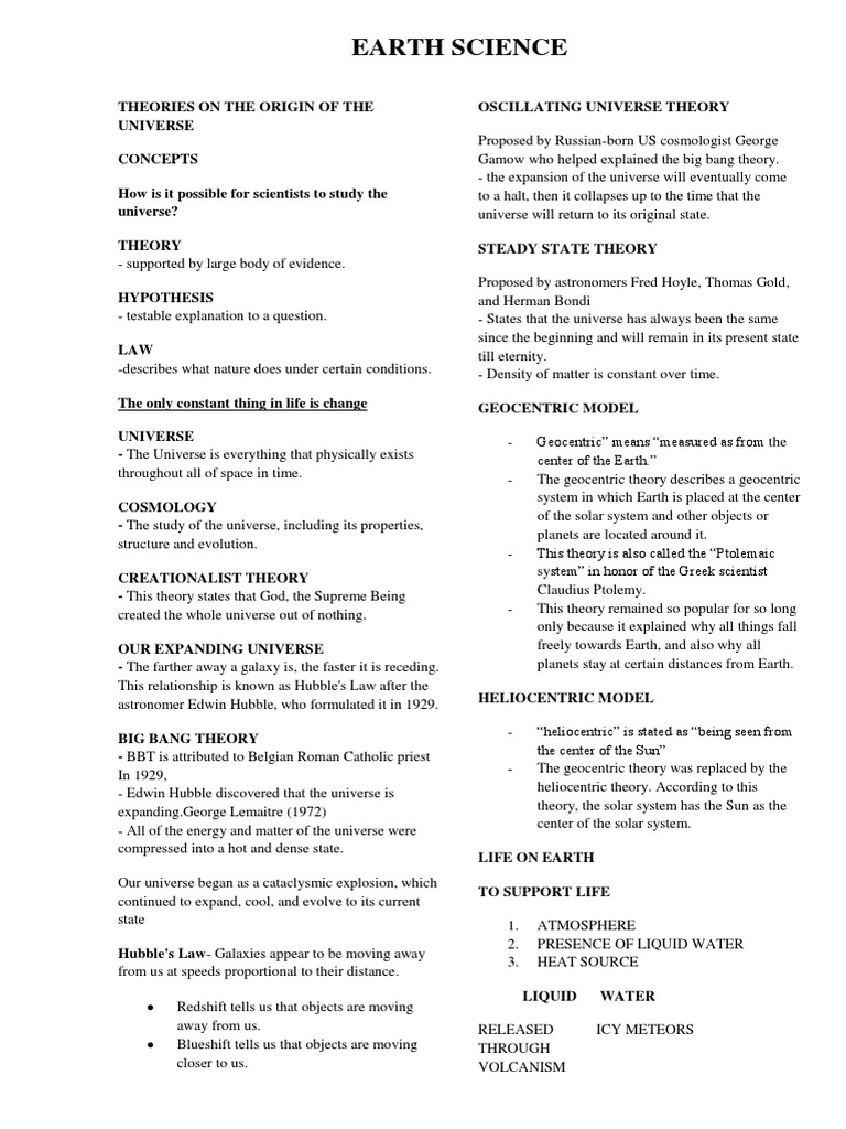 Earth Science | PDF | Universe | Earth