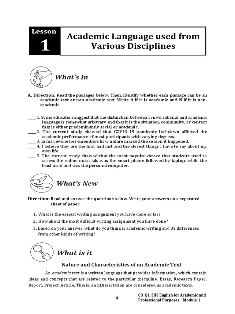 Understanding Academic Language Essentials | PDF | Reading ...
