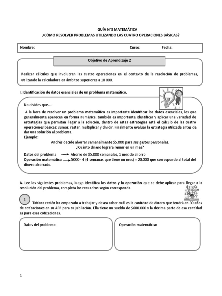 Guía #3 Resolución de Problemas | PDF | Matemáticas