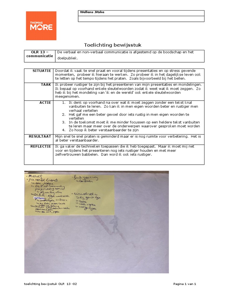 Toelichting Bewijsstuk Olr 13 - 02 | PDF