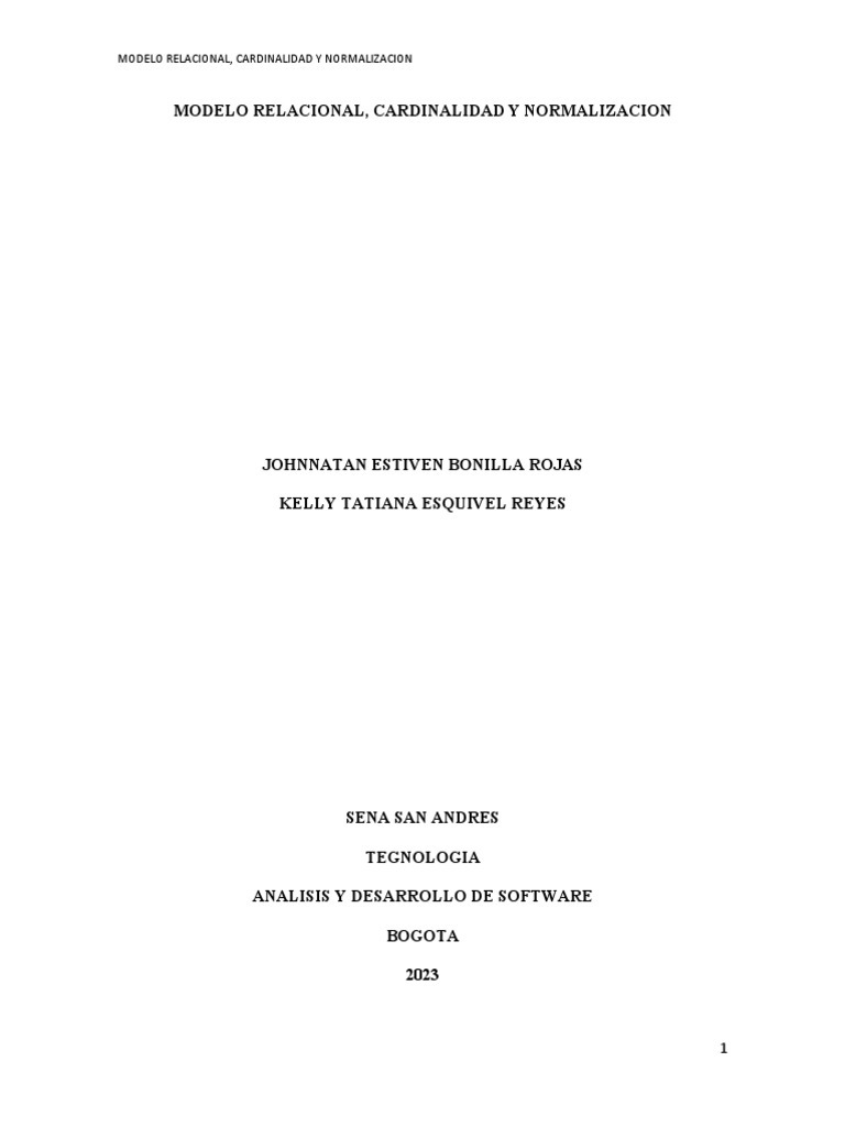 Modelo Relacional y Normalización | PDF | Gestión de tecnología de la información | Recuperación ...