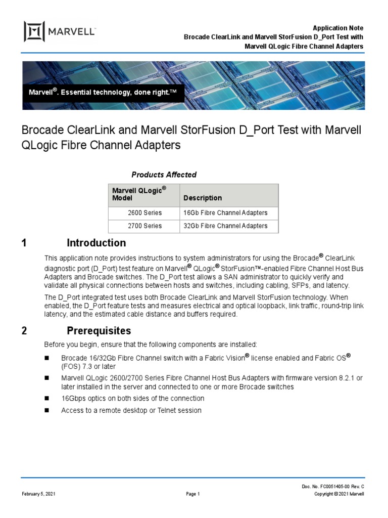 Hpe Marvell Appnote 2600 Brocade Qlogic Dport | PDF | Trademark | Remote Desktop Services