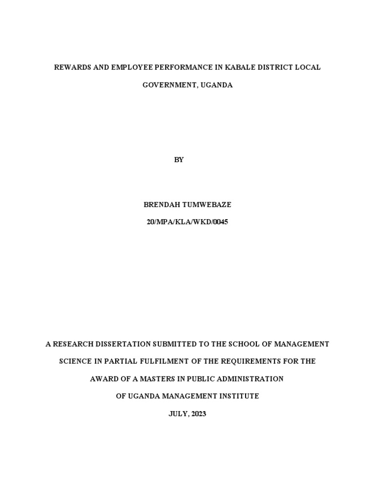 Brendah Final Dissertation | PDF | Motivation | Motivational