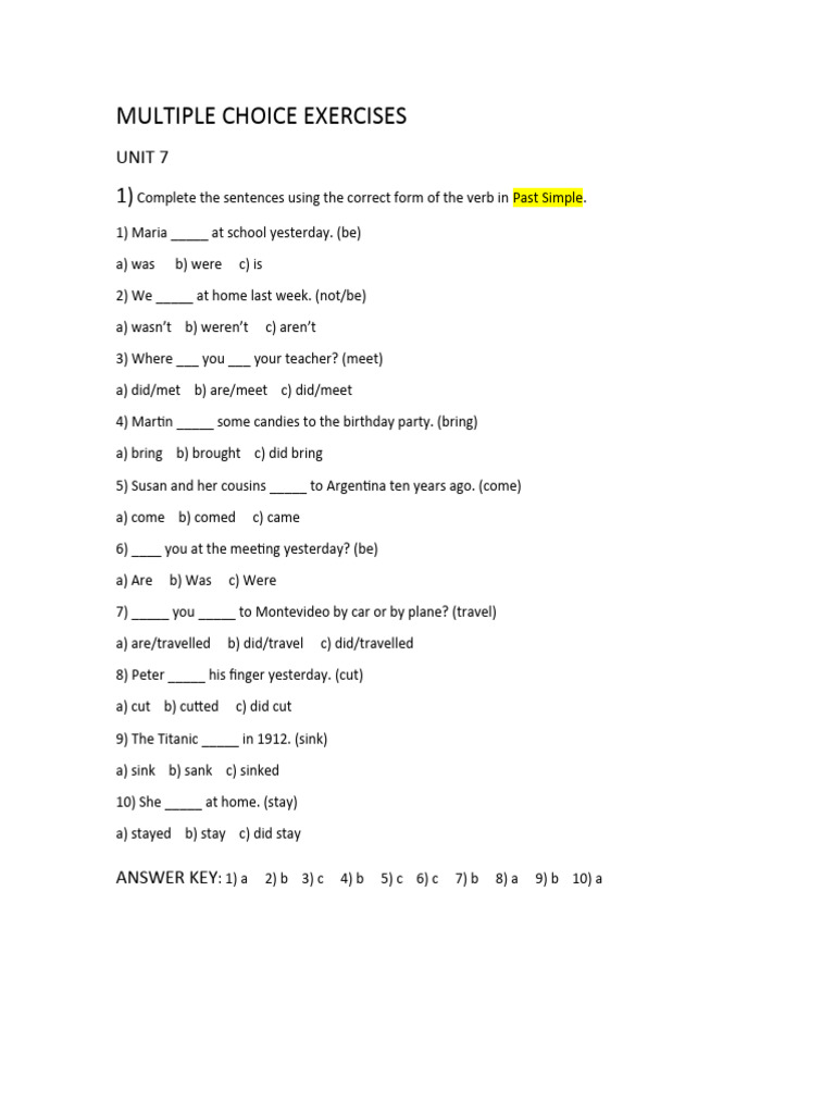 Elementary Campus Exercises - Units 7, 8, 9, 10 | PDF