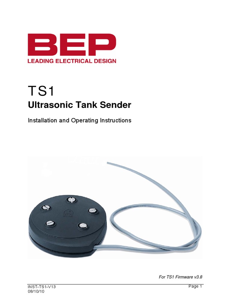 BEP TS1 Ultrasonic Tank Sender Guide | PDF | Diesel Fuel | Liquids