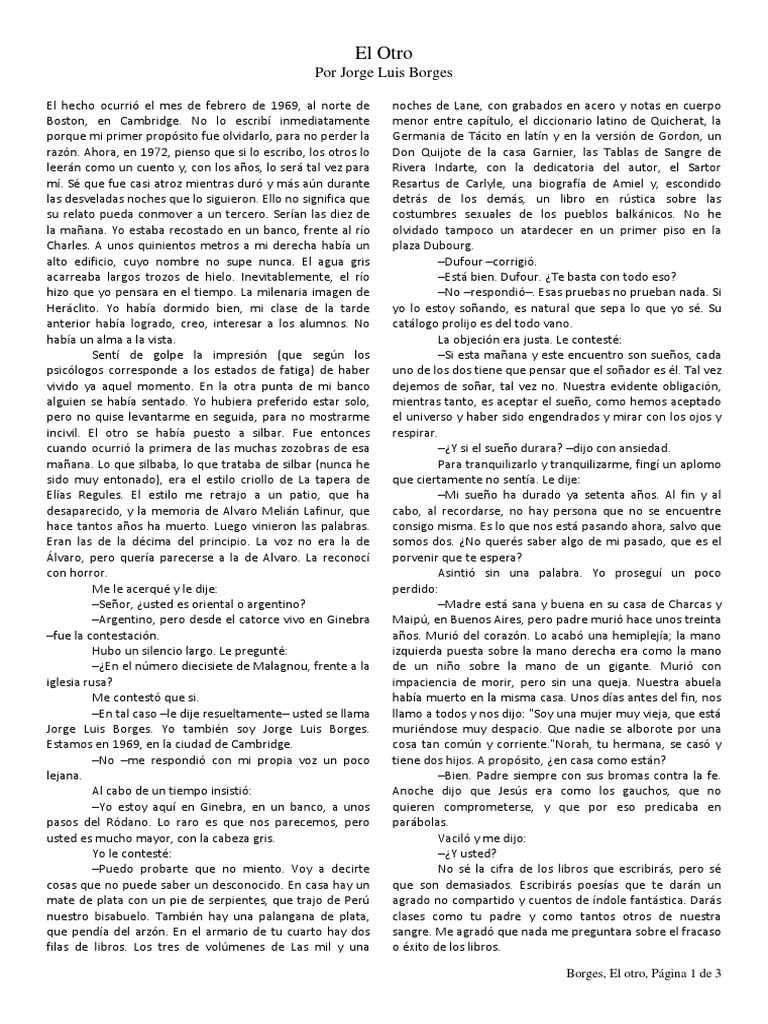 Borges El Otro | PDF | Walt Whitman