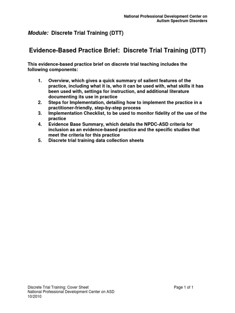 Discrete Trial Complete10 2010 | PDF | Career & Growth