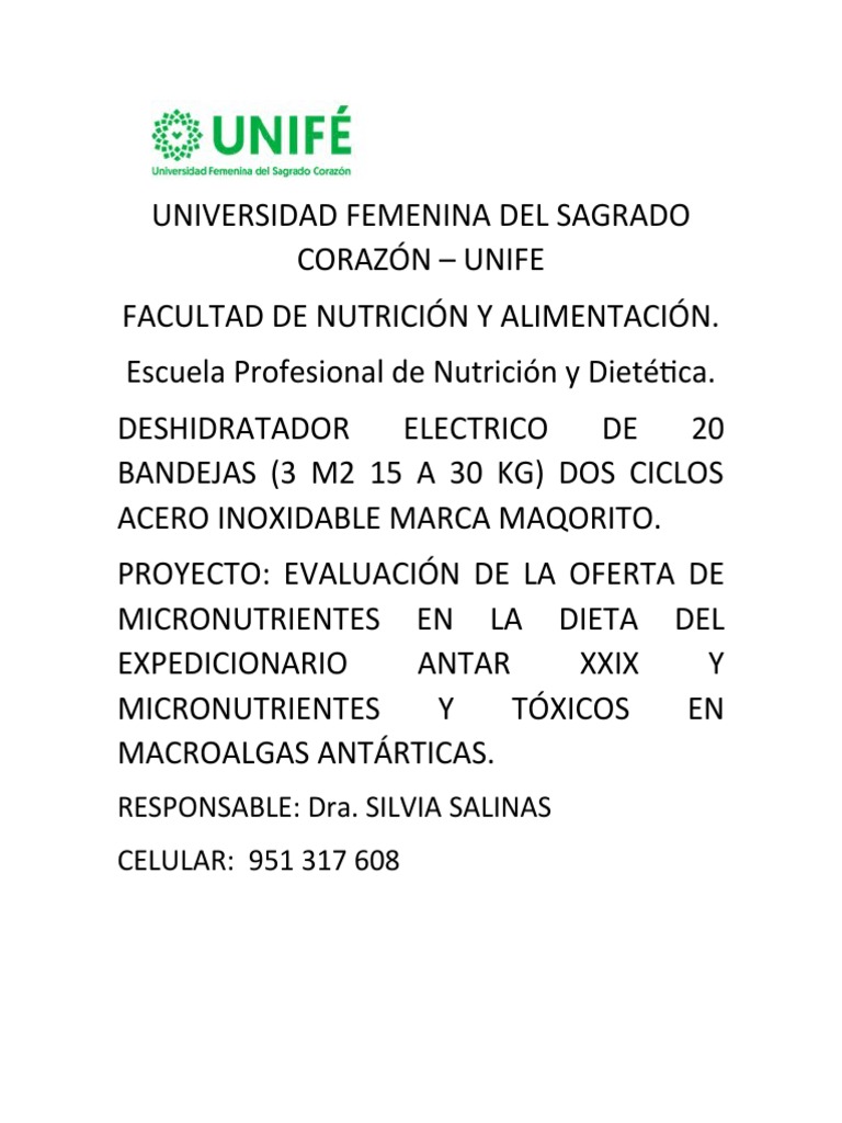 Deshidratador Electrico De 20 Bandejas Pdf