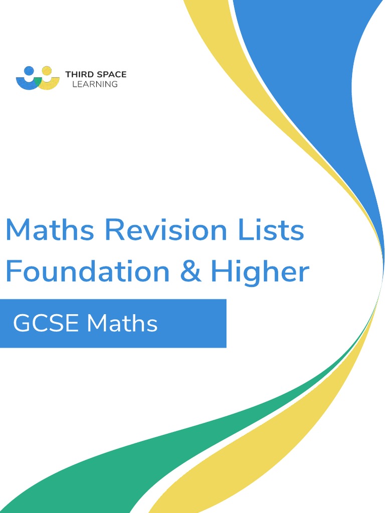Third Space Learning GCSE Topic Revision List Foundation and Higher | PDF
