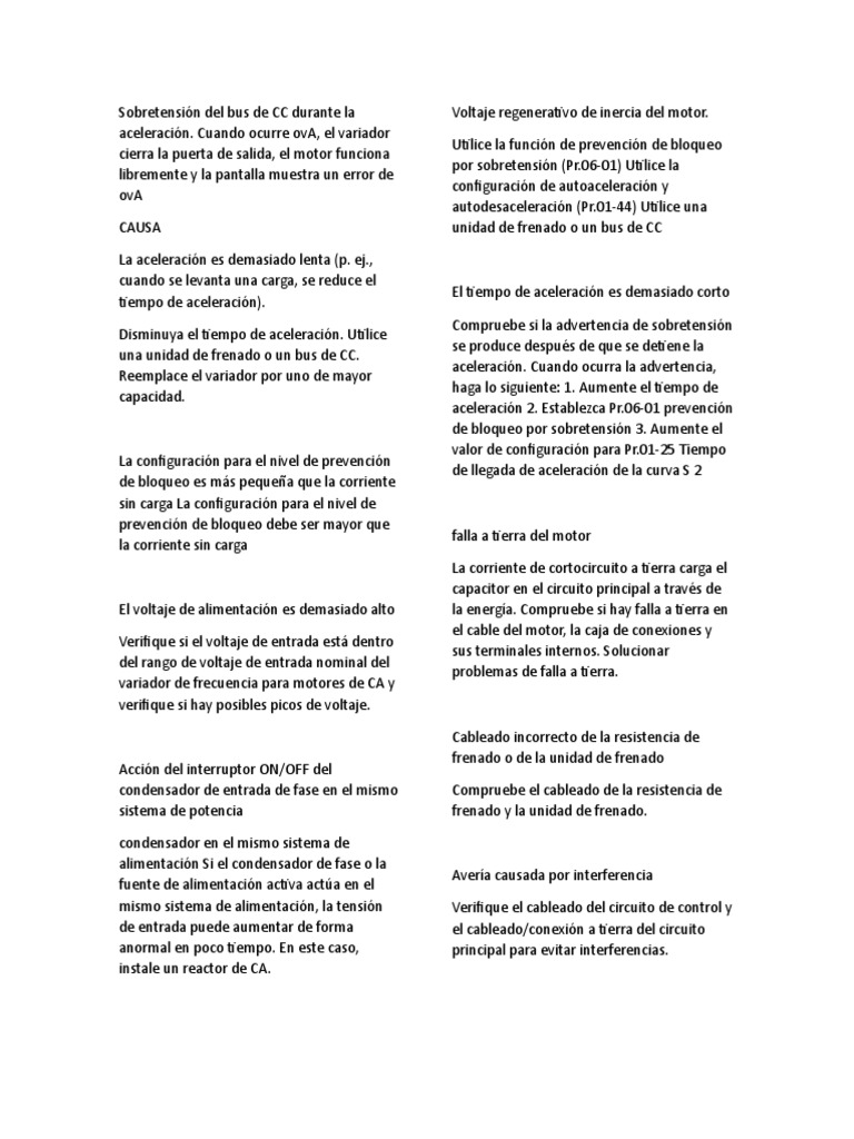 Falla Ova en Variador de Velocidad Delta MS300 | Descargar gratis PDF | Corriente eléctrica ...