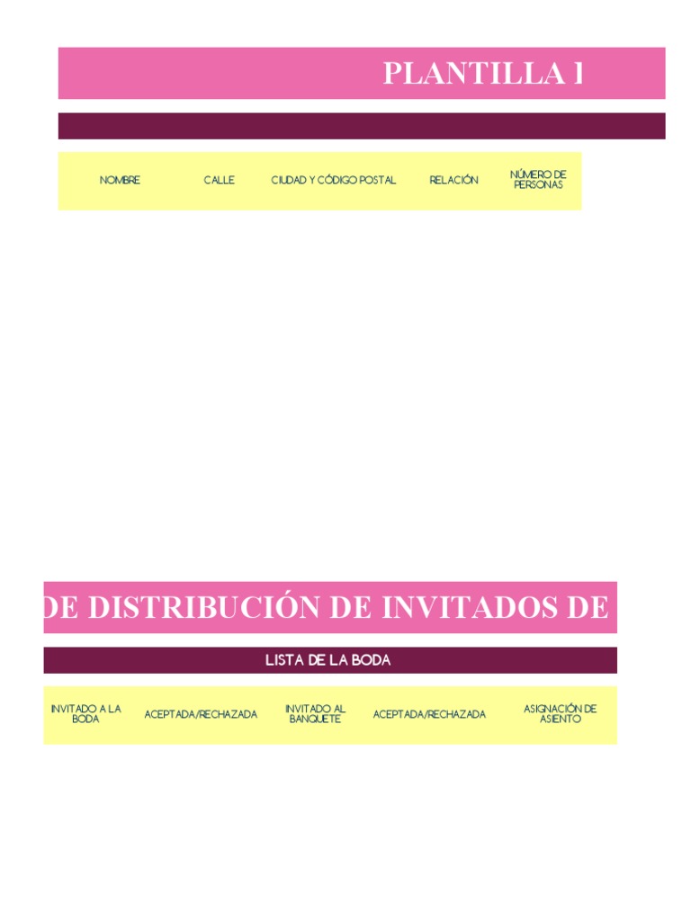 Plantilla Distribucion Mesas de Una Boda | PDF