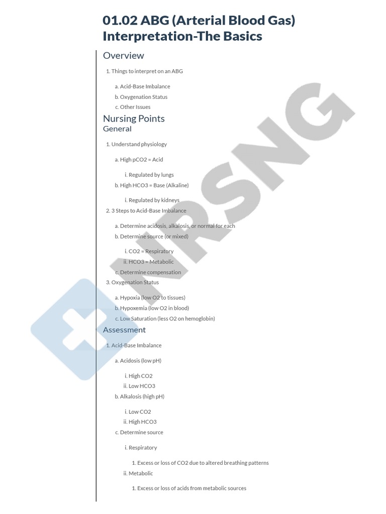01.02 ABG (Arterial Blood Gas) Interpretation-The Basics _ NRSNG ...