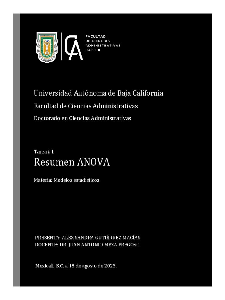 Resumen ANOVA | PDF