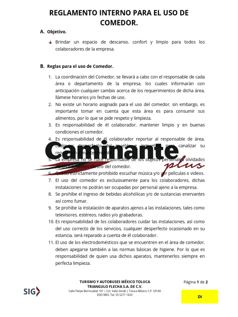 Reglamento Comedor | PDF | México